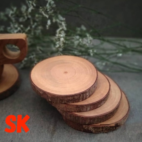 Jual Dekornata Wooden Coaster Wood Slice Potongan Kayu Decor Alas ...