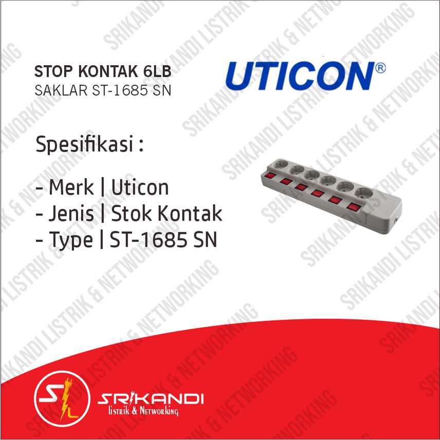 Jual STOP KONTAK ARDE UTICON 6 LB (DENGAN PENGAMAN SOKET + SAKLAR ...