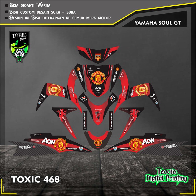 Jual Sticker Decal YAMAHA SOUL GT MANCHESTER UNITED MERAH HITAM ...