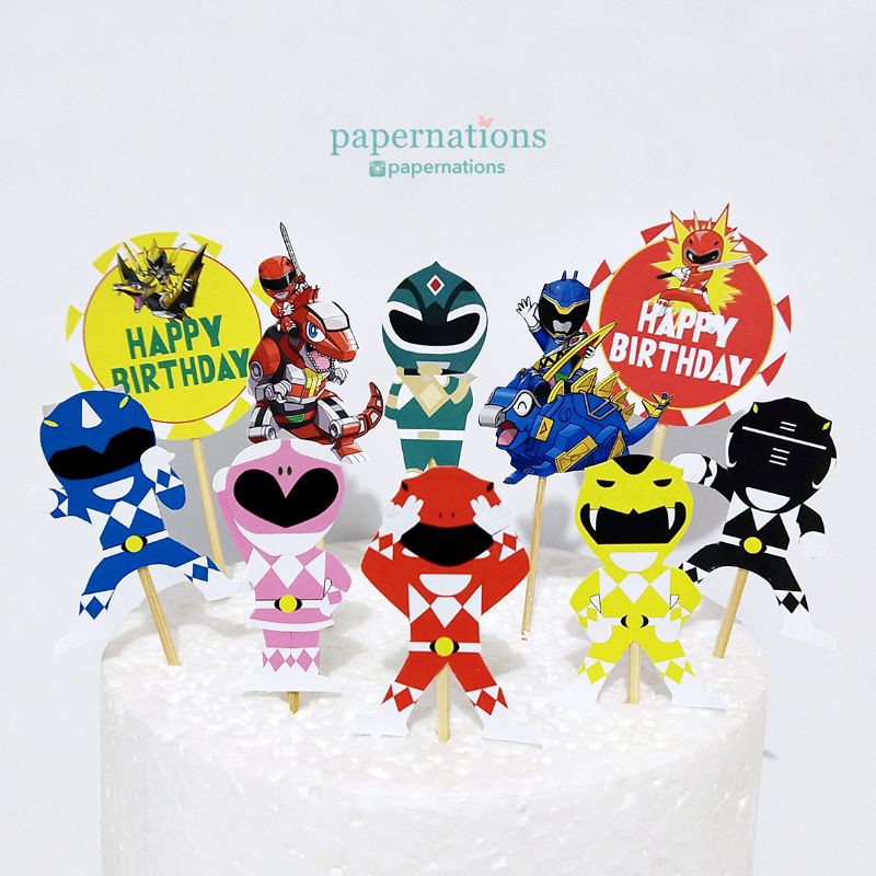 Jual Cupcake Topper Power Rangers / Topper Power Rangers / Cake Topper ...