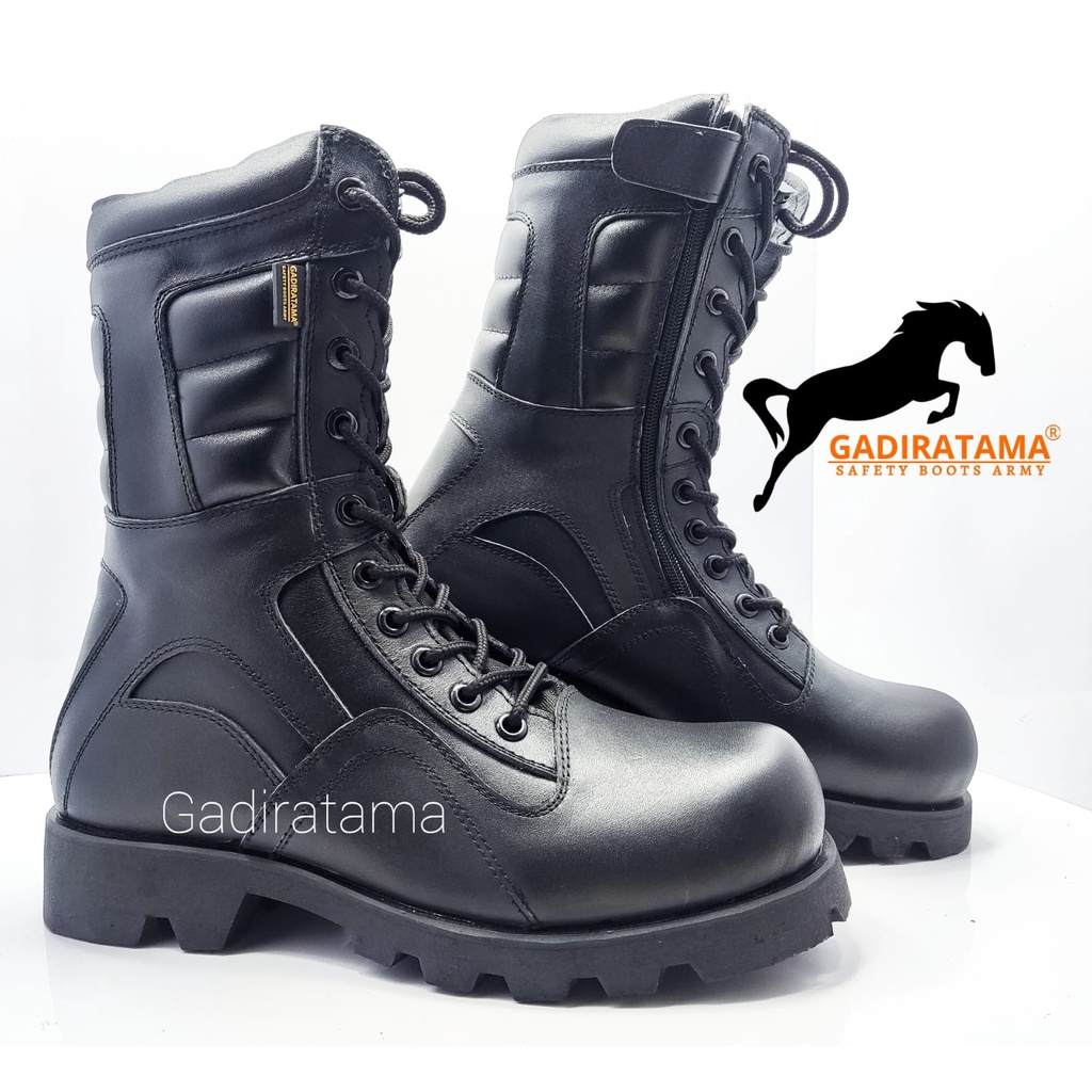 Jual SEPATU PDL KULIT ASLI HITAM DOFF OUTSOLE RADIAL / SEPATU PDL TNI ...