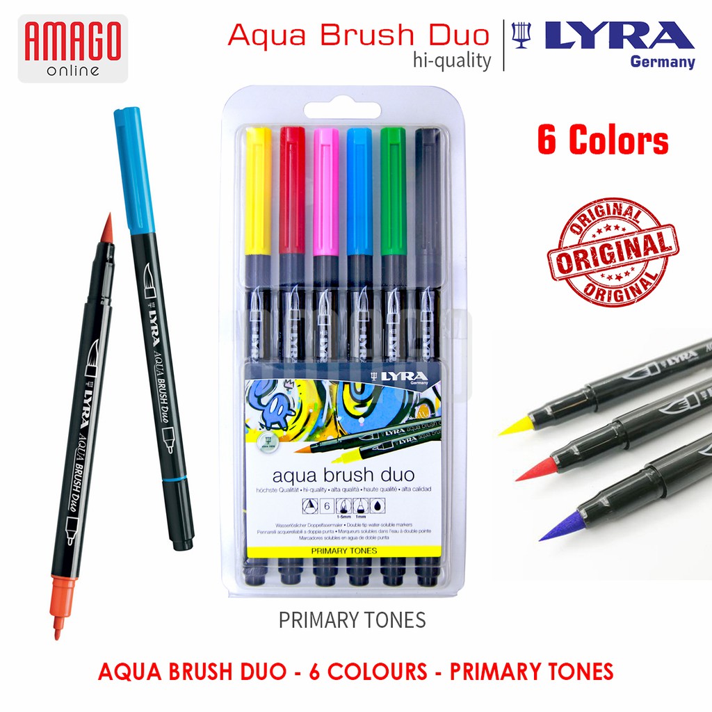 Jual LYRA Aqua Brush Duo - Primary Tones - Spidol 2 Ujung - Warna Dasar ...