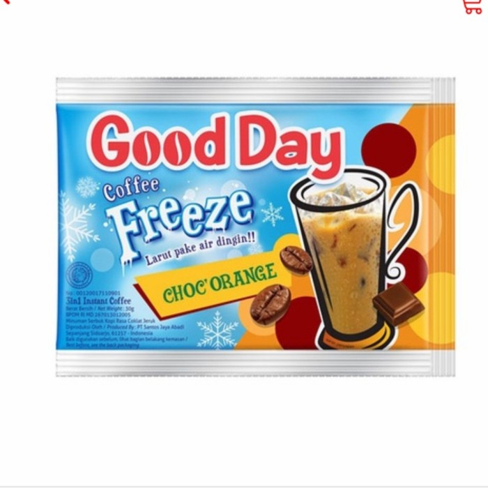 Jual minuman kopi good day freeze choco orange saset seduh 30gr (10pc ...