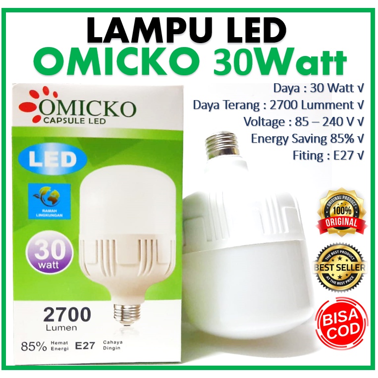 Jual Lampu Led 30w OMICKO 30watt | Shopee Indonesia