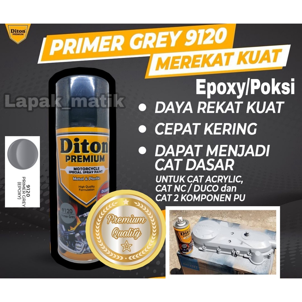 Jual Pilok DITON PREMIUM EPOXY POKSI PRIMER GREY 9120 400ml | Shopee ...