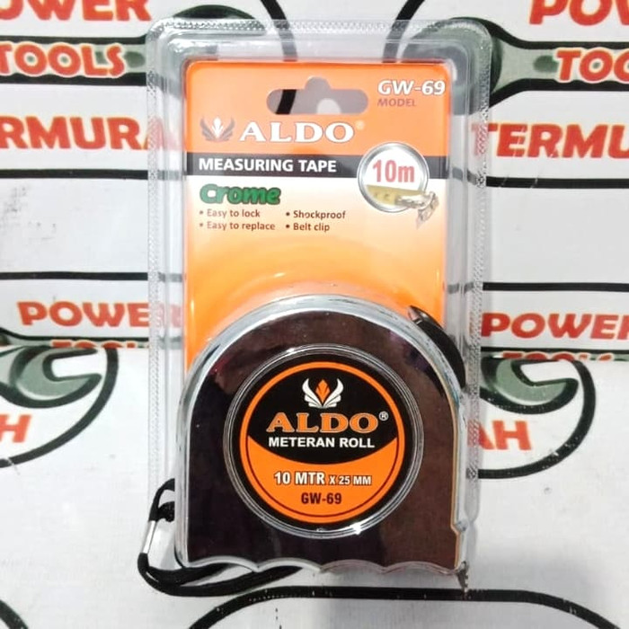 Jual Roll Meteran 10M ALDO Meter 10 Mtr Chrome 10 M Measuring Tape 10 ...