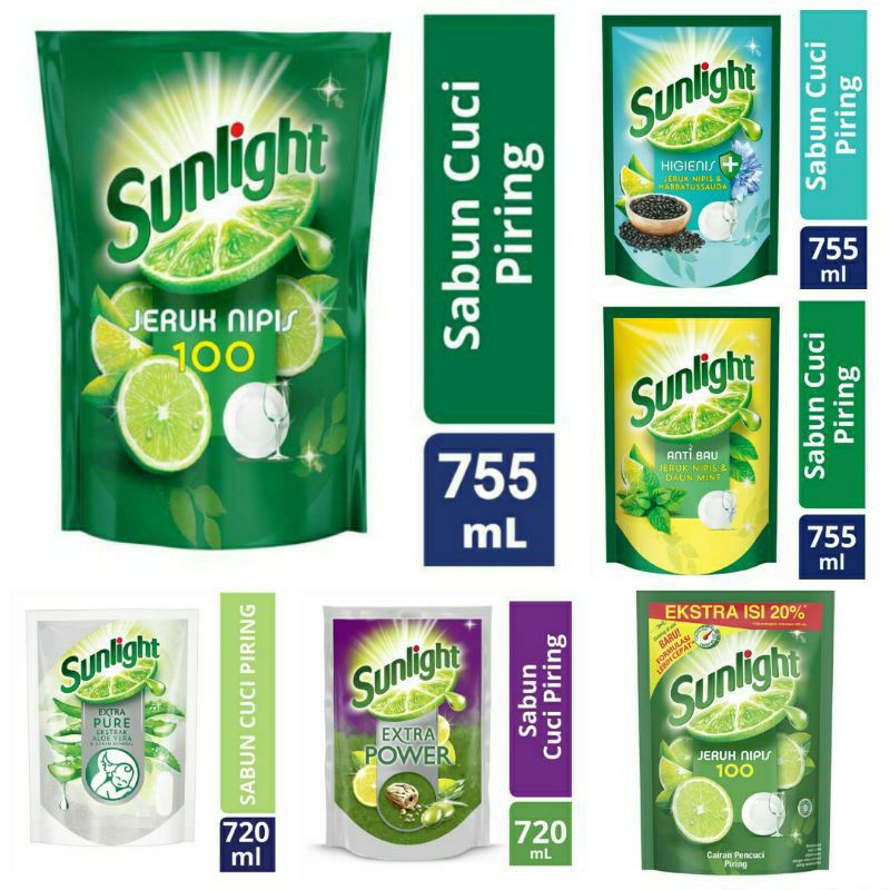 Jual Sunlight 650ml (Jeruk Nipis, Mint, Habatussauda, Extra Lembut ...