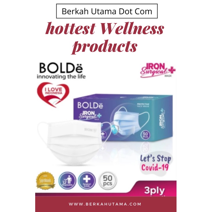 Jual Super Mask /Masker/Surgical Mask/Type IRON/3 Ply/By BOLDe/Kemenkes ...