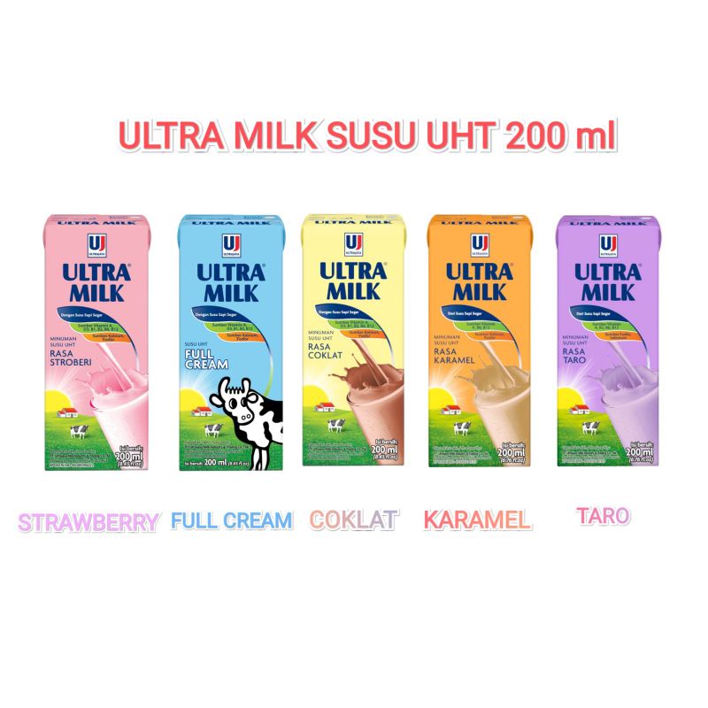 Jual ULTRA MILK SUSU UHT 200 ml / Dus isi 24 pc | Shopee Indonesia