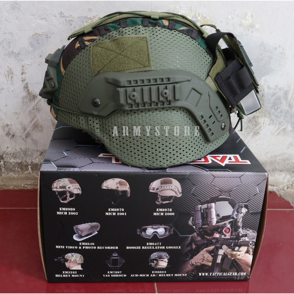 Jual helm tactical mich 2000 full cover hijau loreng | Shopee Indonesia