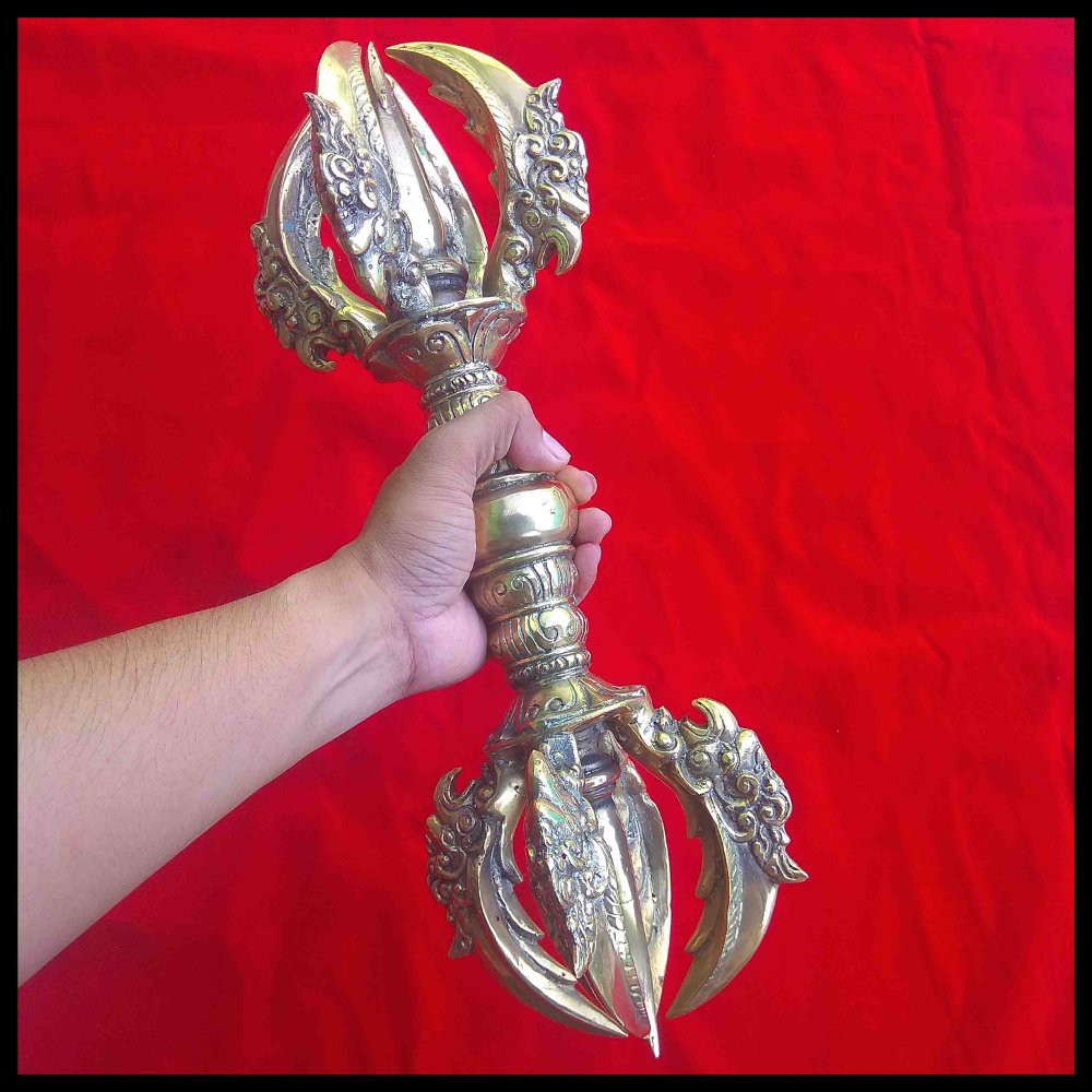 Jual Senjata Dewa Siwa Bajra Vajra Warna Emas Bahan Kuningan Sari ...