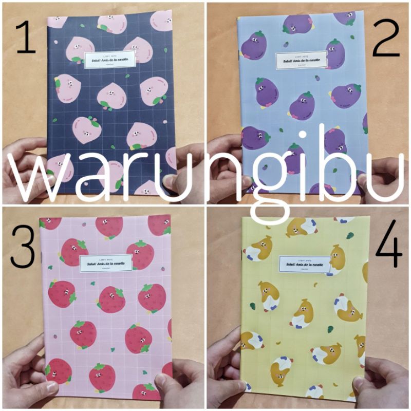 Jual Light Note Ruled Book Buku Tulis Catatan Garis Motif Buah Lucu ...
