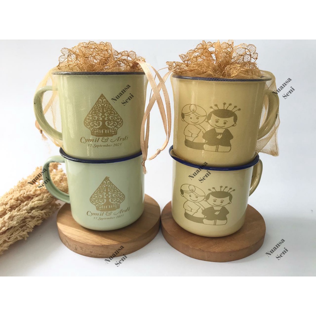 Jual Souvenir Pernikahan Gelas Mug Jadul Enamel Gelas Mug Vintage Gelas ...