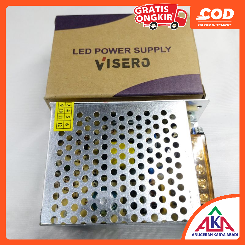 Jual VISERO Power Supply Adaptor Jaring 12V 5A Switching | Shopee Indonesia