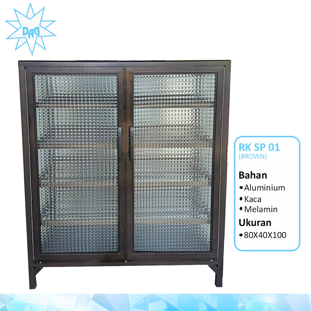 Jual rak sepatu alumunium minimalis full kaca/lemari sepatu kaca alumunium termurah! | Shopee ...