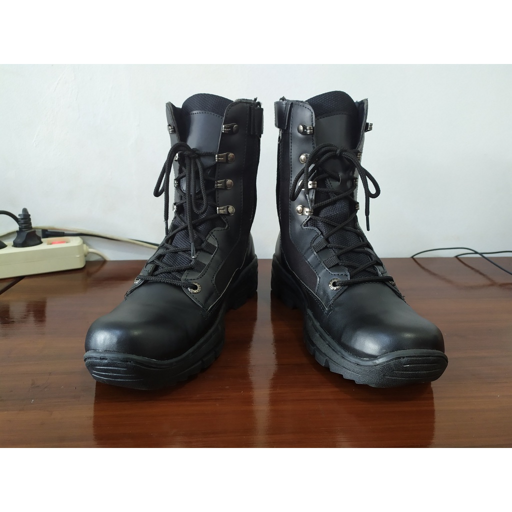 Jual SEPATU PRIA BOOT SAFETY KOAMNDO SWAT MILITER ARMY SEPATU KULIT ...