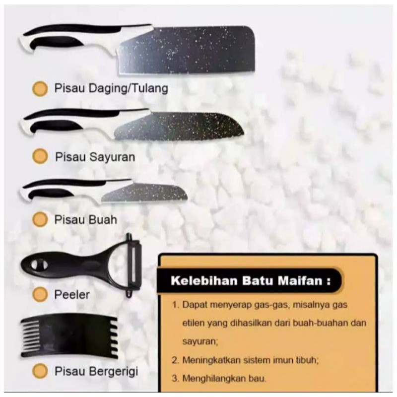 Jual Pisau Set Dapur 5in1 /Pisau Stainless Steel | Shopee Indonesia