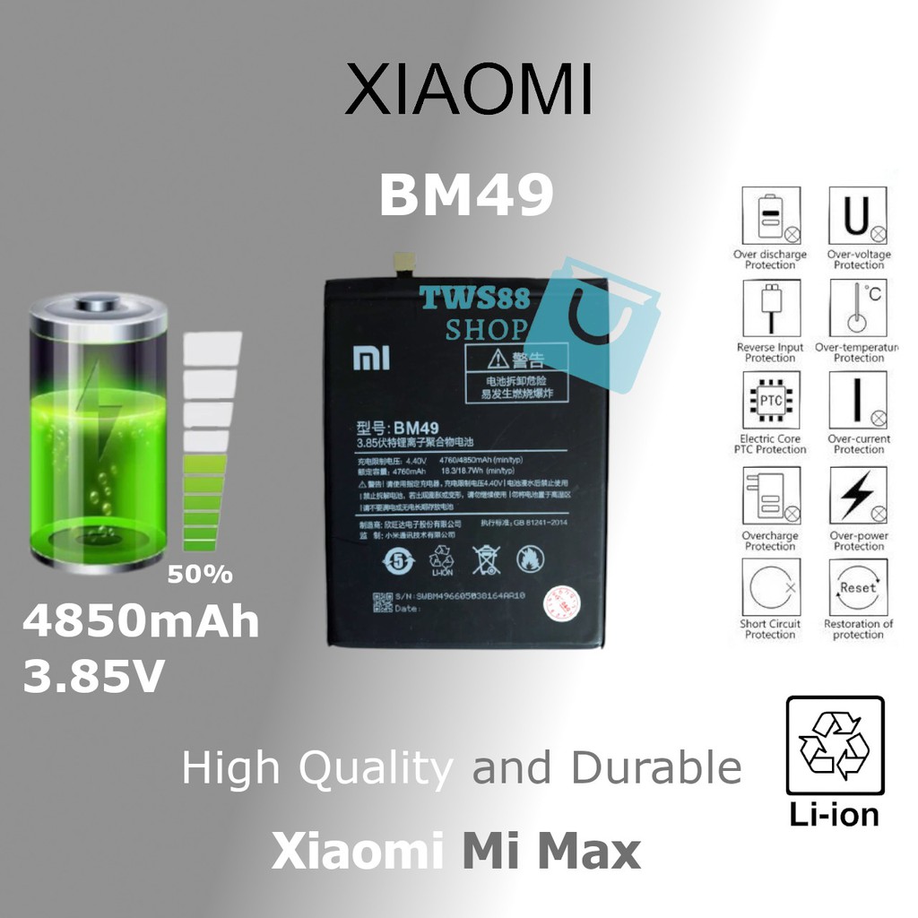Jual Baterai Battery Batre Original Xiaomi Redmi Mi MAX BM49 | Shopee Indonesia