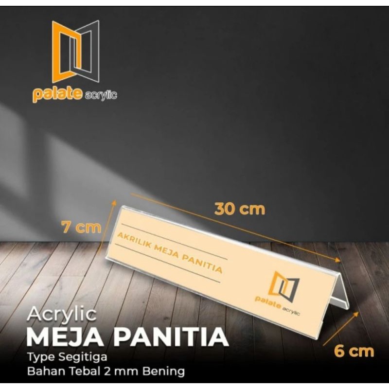 Jual Akrilik Papan Nama Meja Panitia uk 7x7x30 cm Acrylic Desk Board ...