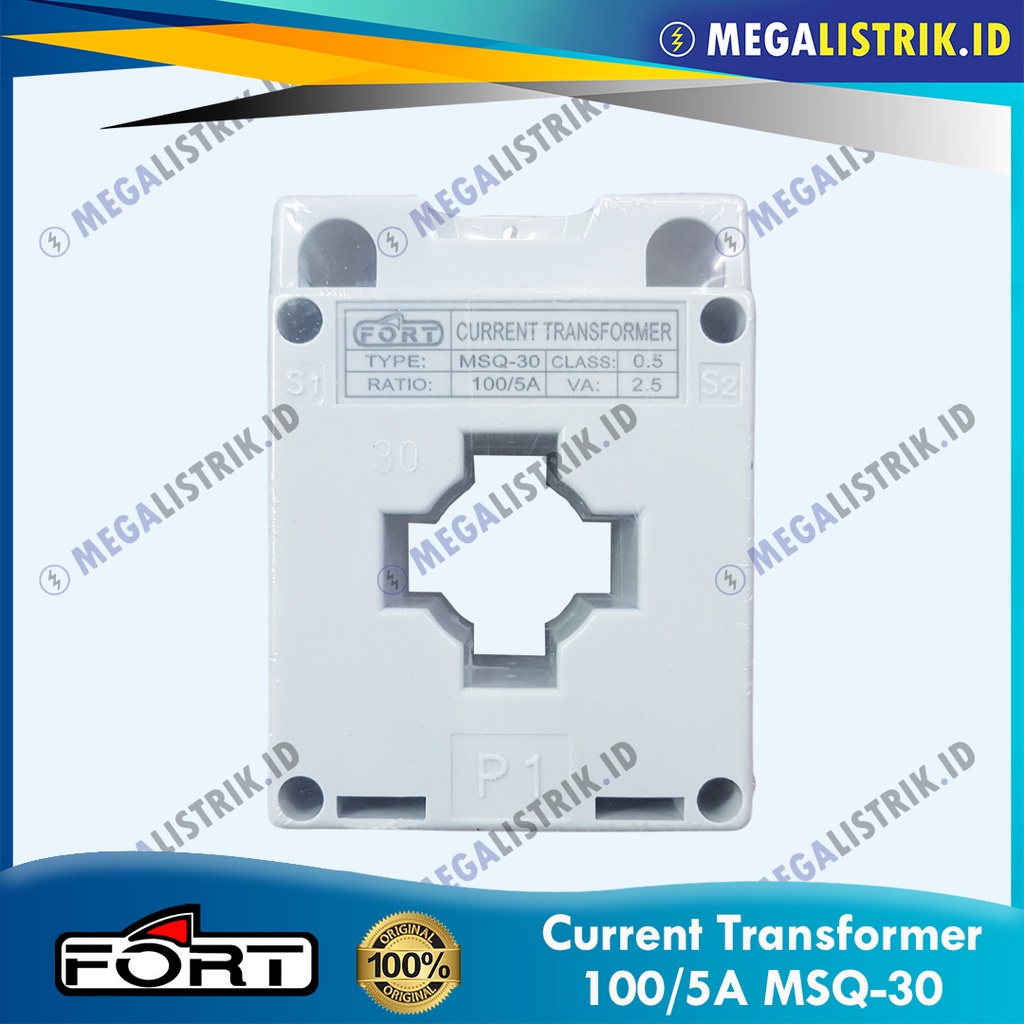 Jual FORT CURRENT TRANSFORMER 100/5A MSQ-30 / CT PANEL METER 100 AMPERE ...