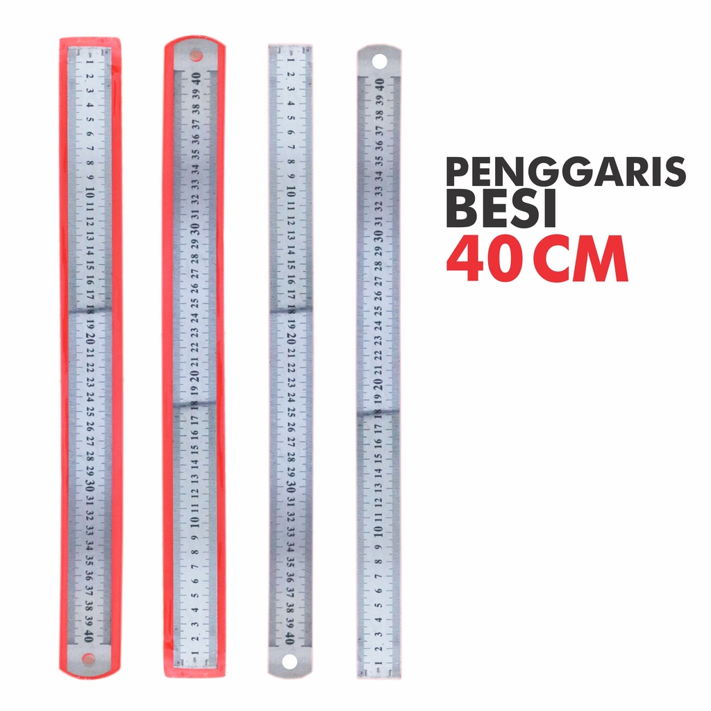 Jual Penggaris Besi 40 Centimeter Ruller Stainless 16 Inch | Shopee ...