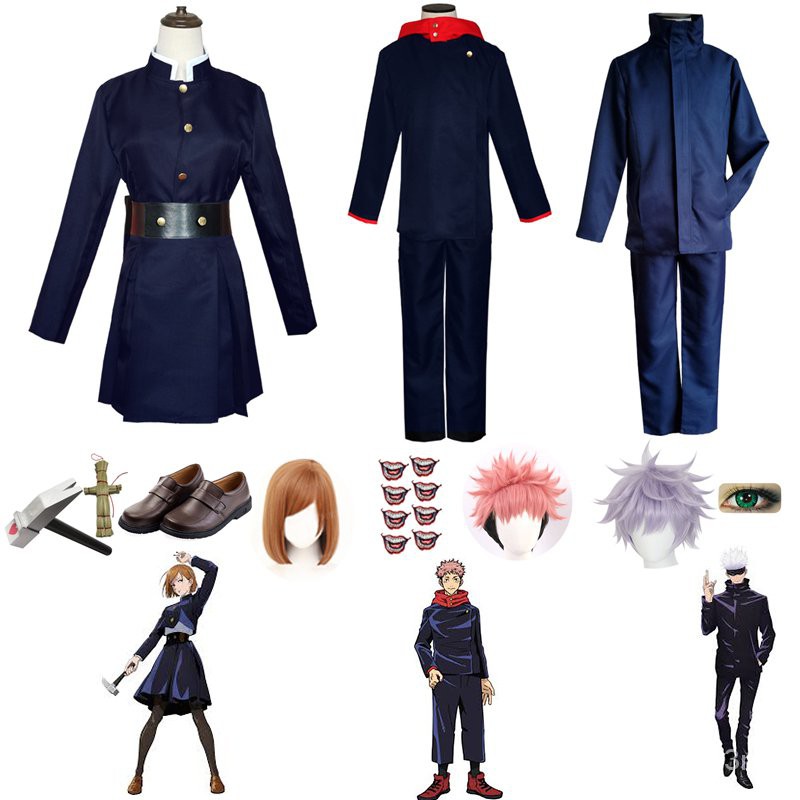 Jual Anime Jujutsu Kaisen Yuji Itadori Full Cosplay Costume Kugisaki ...