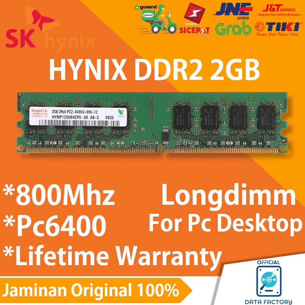 Jual RAM HYNIX DDR2 2GB PC6400 800Mhz LONGDIMM PC NEW ORIGINAL MEMORY ...