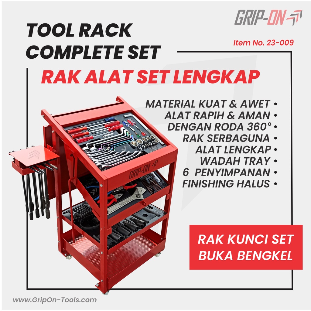 Jual GRIP-ON TOOL RACK COMPLETE SET RAK ALAT BENGKEL LENGKAP + ISI ALAT ...