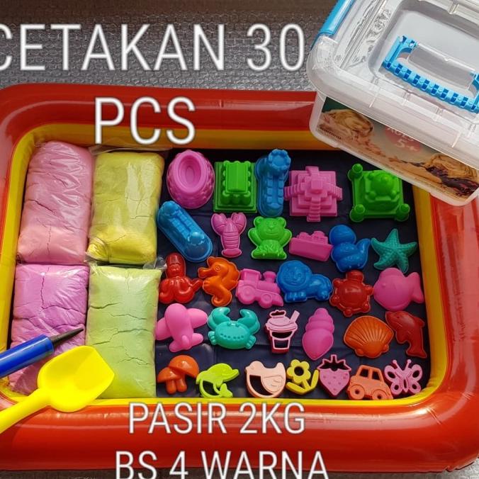 Jual Paket Mainan Pasir Ajaib Jumbo 2kg Murah BerSNI Box Pasir Alas Ban ...