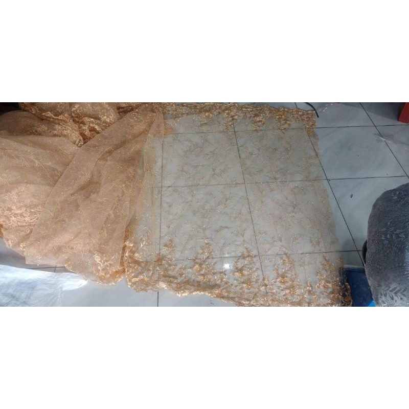 Jual brokat tile meteran warna gold | Shopee Indonesia