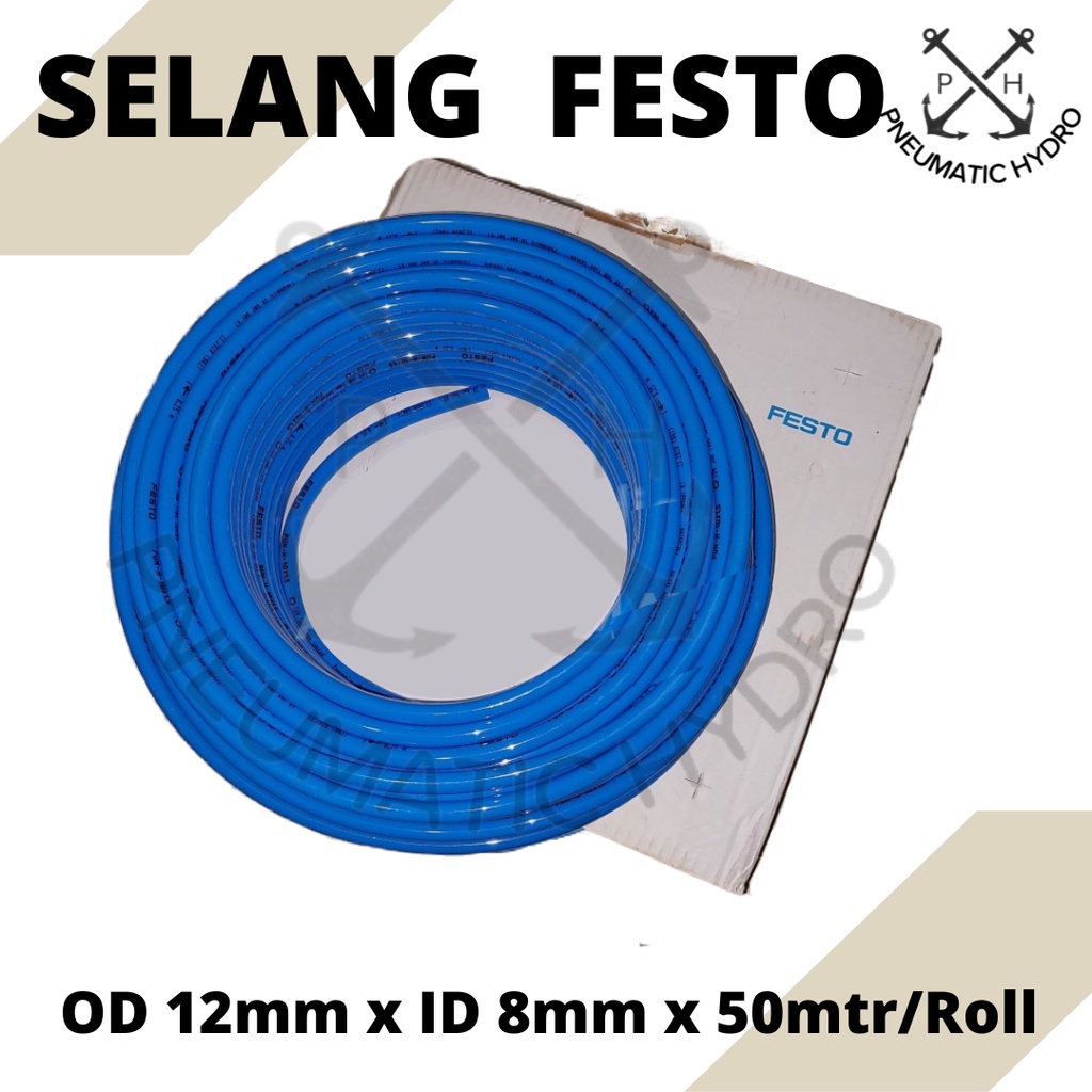 Jual HOSE SELANG PU FESTO OD 12mm x ID 8mm x 50meter/Roll BIRU ( PUN-12 x 2 ) | Shopee Indonesia
