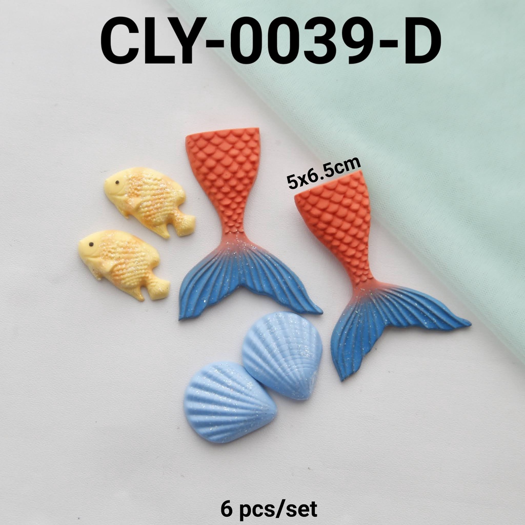 Jual GR-CLY-0039 Cake topper hiasan kue clay ekor duyung kerang ikan yamama baking | Shopee ...