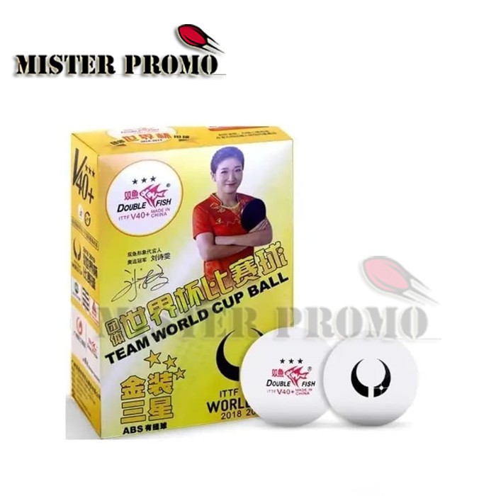 Jual Bola Double Fish V40+Plus Bintang 3 Star Pingpong Tenis Meja World Cup | Shopee Indonesia