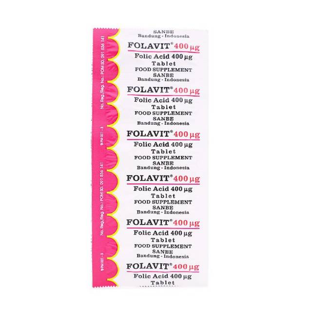 Jual 1 Strip Asam Folat Folavit 10 Tablet / Folid Acid 400 mg | Shopee ...