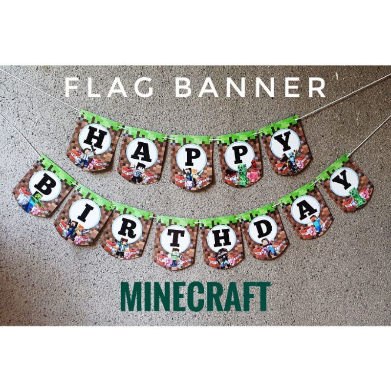 Jual banner bunting garland flag happy birthday ulang tahun karakter ...