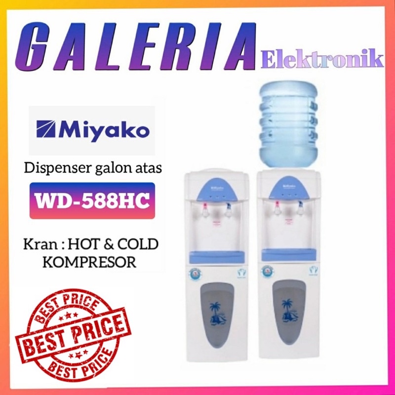 Jual MIYAKO WD588HC DISPENSER GALON ATAS WD 588 HC HOT COLD WD-558HC 3.5 LITER | Shopee Indonesia