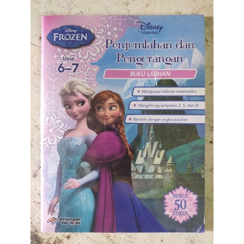 Jual ORI buku penjumlahan dan pengurangan Disney Frozen buku latihan ...