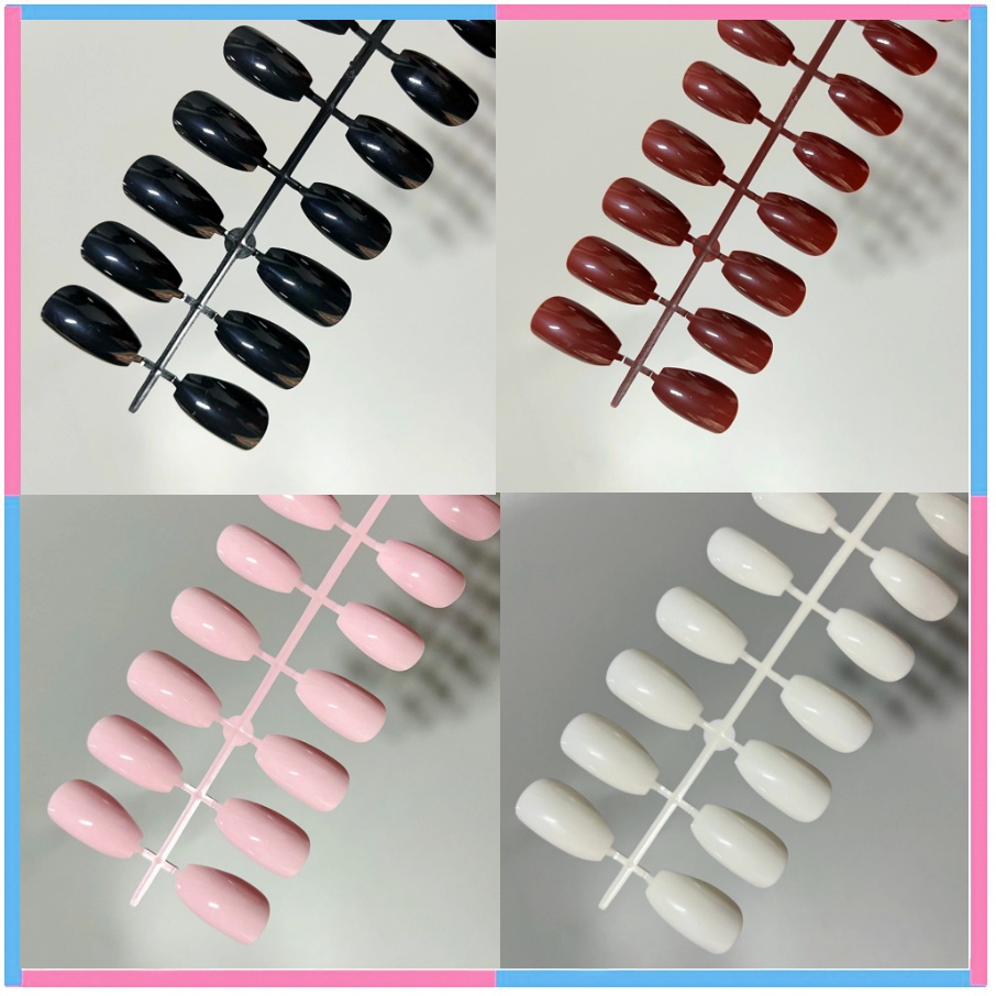 Jual 24 pcs Kuku Palsu Panjang Matte Glossy polos Balet / False nails ...