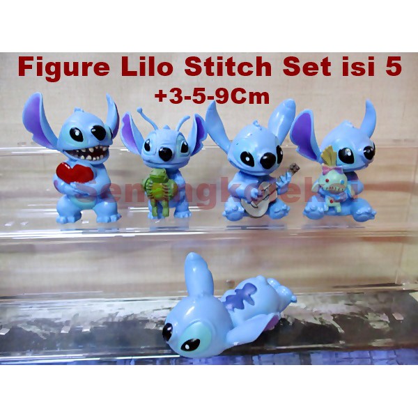 Jual Lilo and Stitch Figure Set 5 Mainan Pajangan Miniatur Topper ...