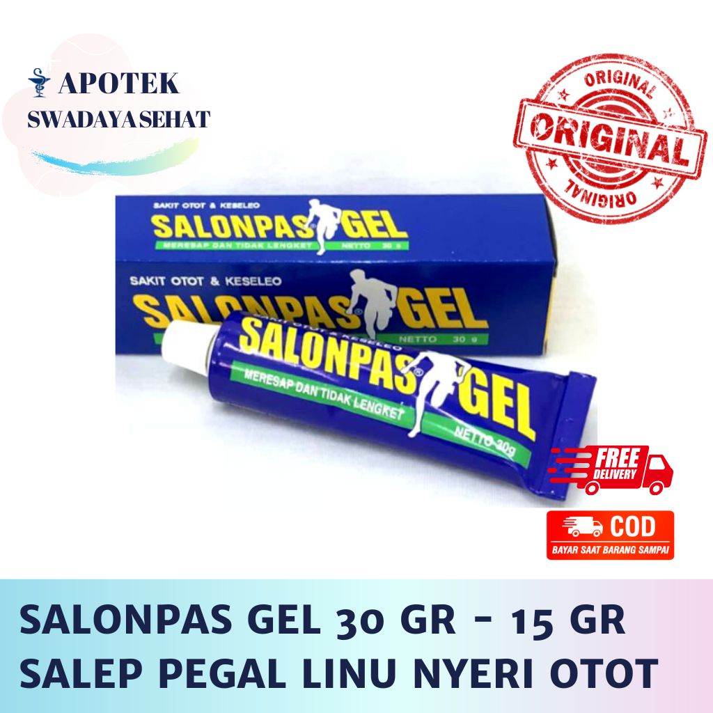Jual SALONPAS GEL 30 Gram - Salep Otot Nyeri Pegal Linu 15 GR | Shopee ...
