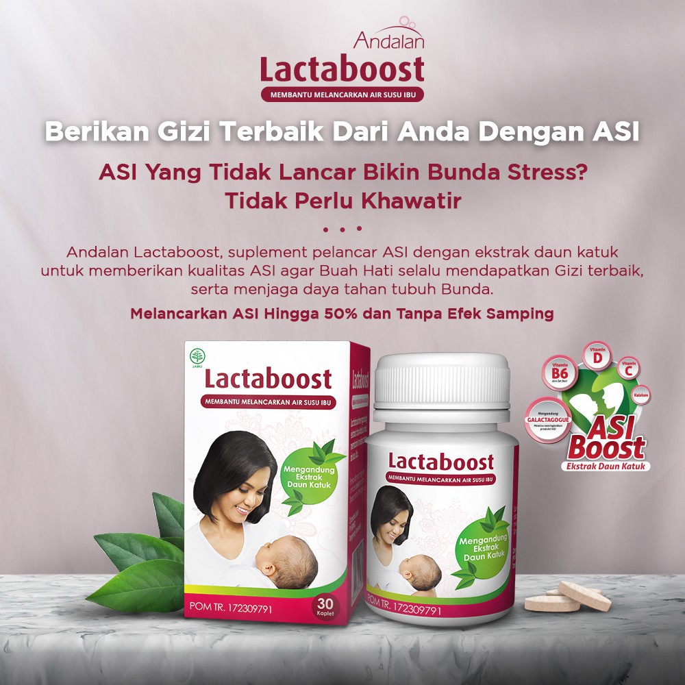 Jual PELANCAR ASI / LACTABOOST EKSTRAK DAUN KATUK (30 KAPLET) | Shopee Indonesia