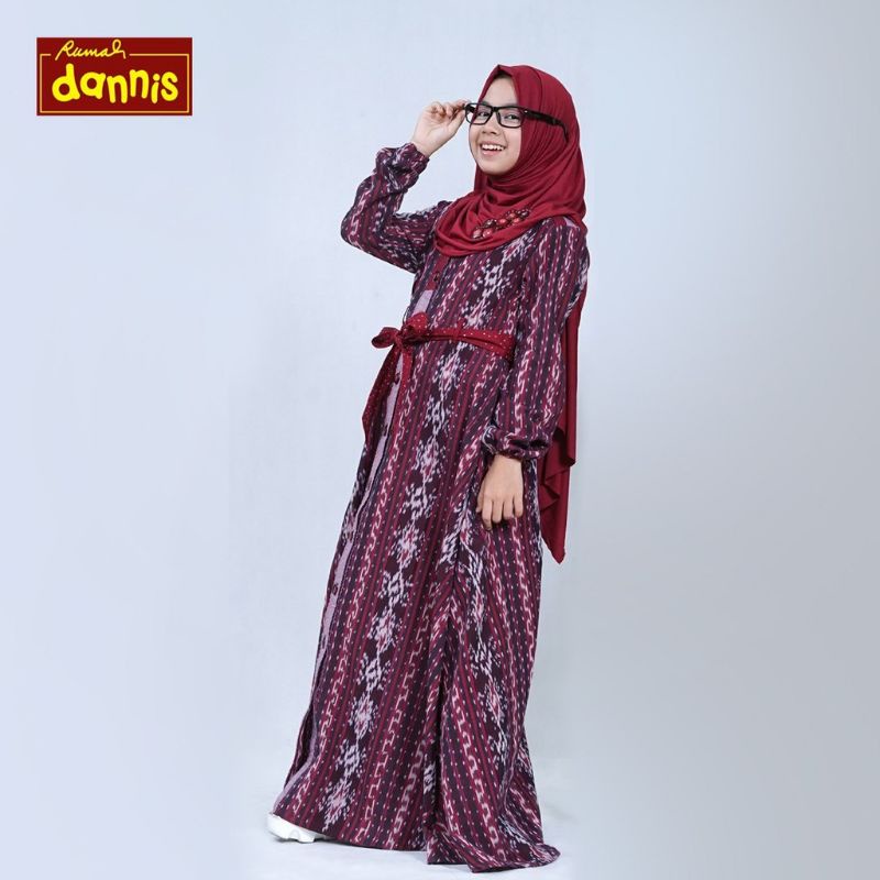 Jual Dannis Gamis Anak Motif Tenun Merah | Shopee Indonesia