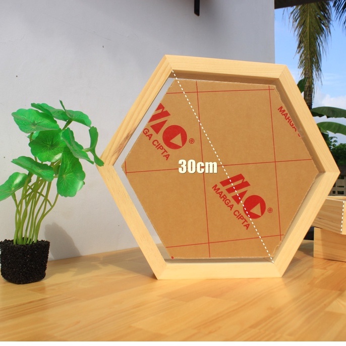 Jual Bingkai Mahar 3D Hexagonal diameter 30cm | Shopee Indonesia