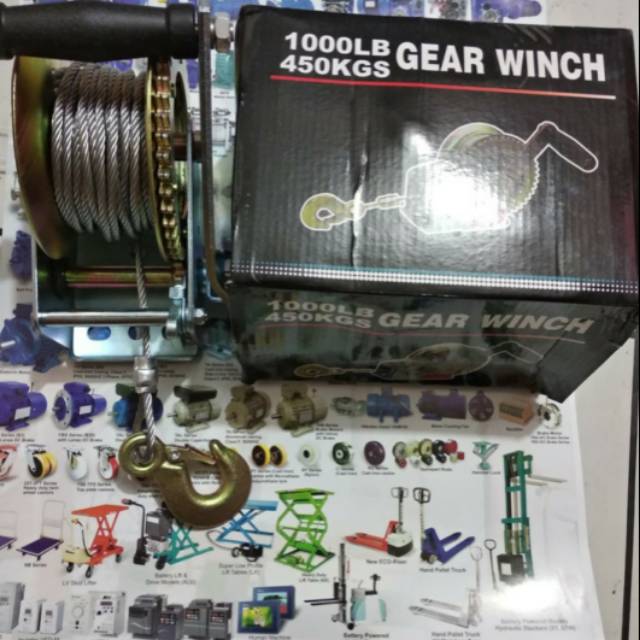 Jual Hand winch 1000 LBS Katrol manual kapasitas 450 KG + Sling 10 ...