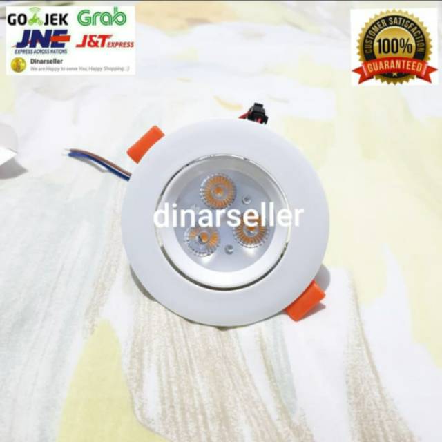 Jual LAMPU DOWNLIGHT LED 3 WATT 3W 3 MATA SPOTLIGHT READY STOCK PUTIH / WARM WHITE | Shopee ...