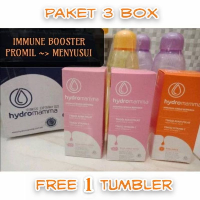Jual PAKET 3 BOX HYDROMAMMA "GRATIS TUMBLER" ORIGINAL HYDROMAMA ...
