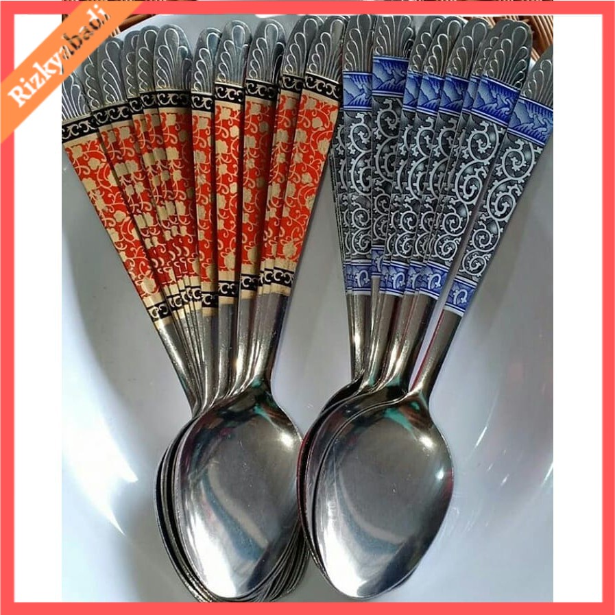 Jual Sendok Makan Stainless Motif Batik 1pcs Stainless Tebal sendok ...
