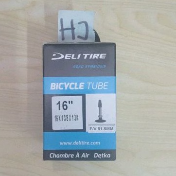 Jual Ban Dalam Tube Delitire 16x1 3/8-1 3/4 FV 51.5 mm 16 x 1 3/8 - 1 3/4 FV Deli Tire | Shopee ...