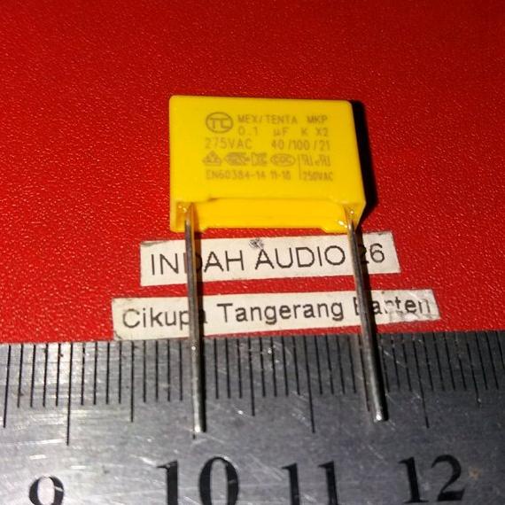 Jual cap 0.1uf 275v MKP 100n 100nf 0.1 uf 275 v MEX TENTA kapasitor ...