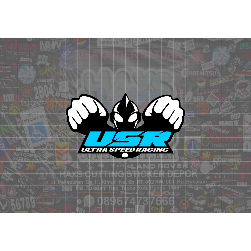 Jual Cutting Sticker Logo USR Ultra Speed Racing Ukuran 10 Cm | Shopee ...